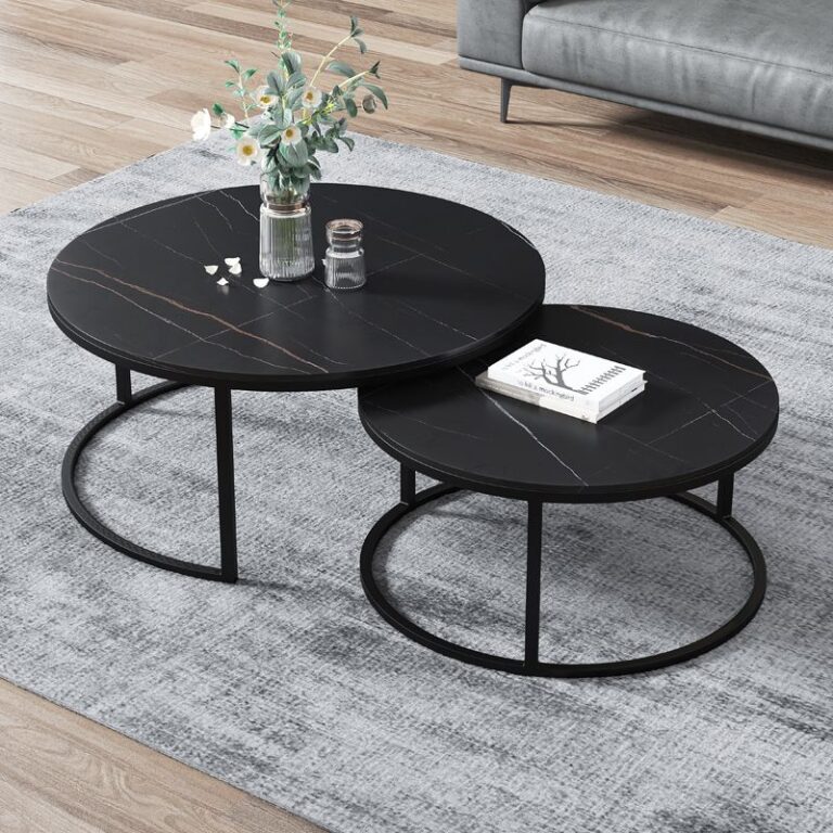 Coffee Table Bulat Sliding Top Marmer | Homarindo