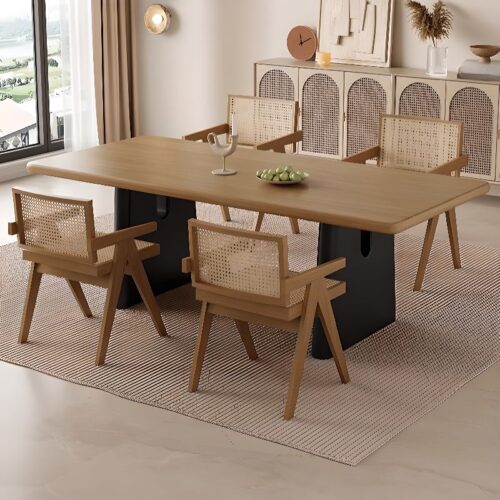 Meja Makan Minimalis Kayu Jati 4 Kursi Modern | Homarindo