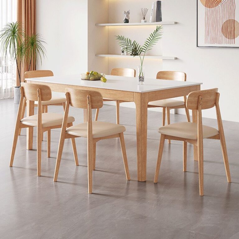 Set Meja Makan Kayu Jati Natural 6 Kursi | Homarindo