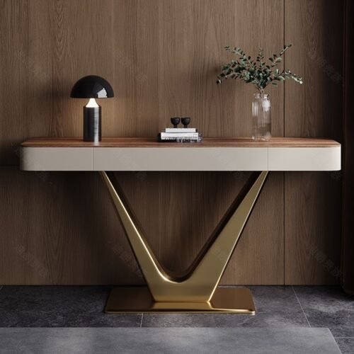 Meja Console Kaki Besi Gold Minimalis Modern | Homarindo