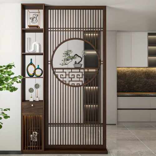 Partisi Ruang Ramu Sepia Kayu Jati Minimalis Modern | Homarindo