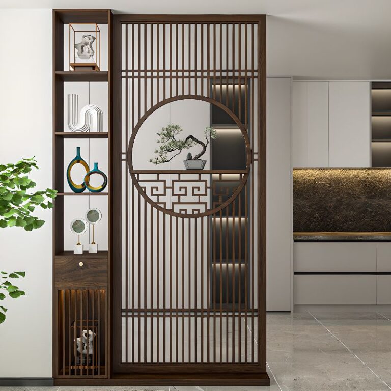 Partisi Ruang Ramu Sepia Kayu Jati Minimalis Modern | Homarindo